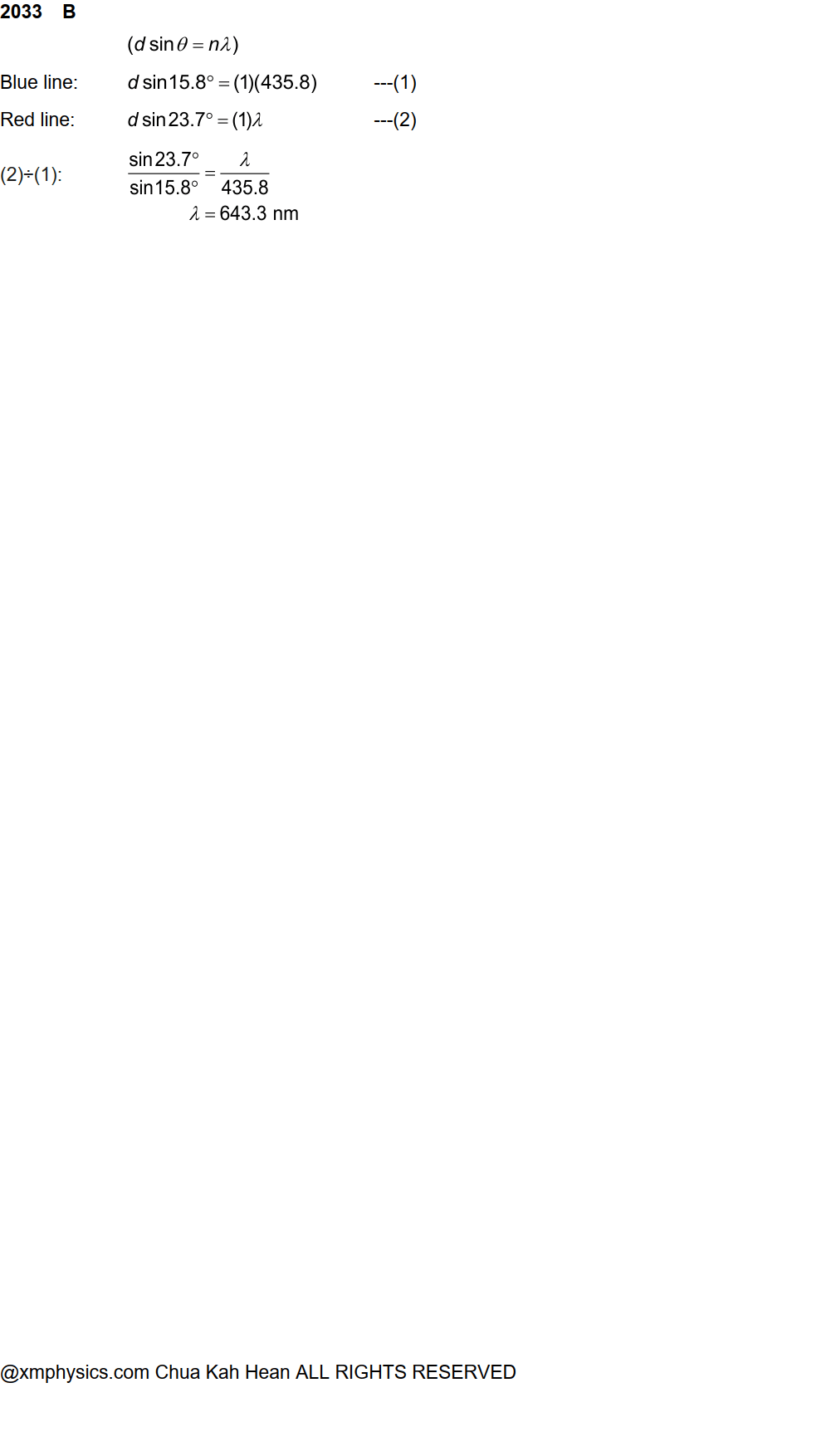 SS2033 – xmPhysics